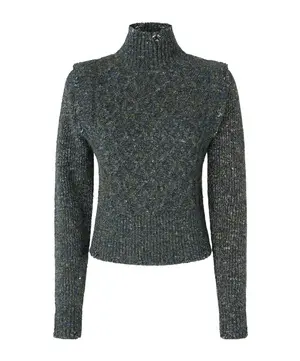 Pinko Ruffled High-neck Sweater - Black