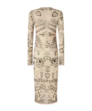 Pinko Aneletti Printed Tulle Dress
