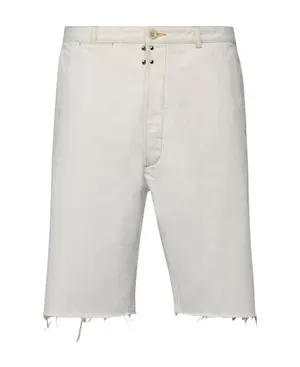 MAISON MARGIELA Frayed Hem Denim Shorts - White