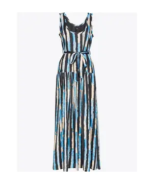 Pinko Striped Tie-waisted Maxi Dress