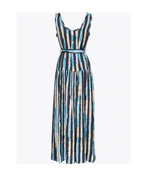 Pinko Striped Tie-waisted Maxi Dress