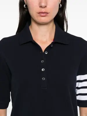 Thom Browne Cotton Polo Shirt With Signature Stripes