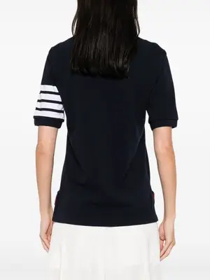 Thom Browne Cotton Polo Shirt With Signature Stripes