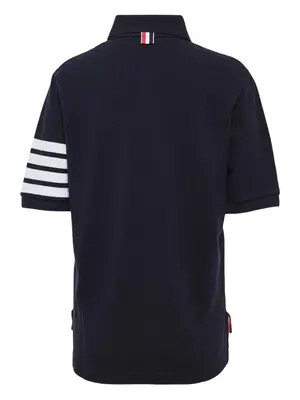 Thom Browne Cotton Polo Shirt With Signature Stripes
