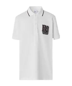 Burberry Logo-patch Polo Shirt - White