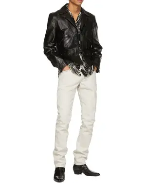 Saint Laurent Leather Application Jacket