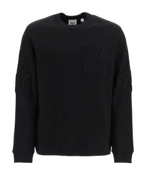 Burberry Letter-graphic Cotton Sweatshirt - Black