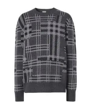Burberry Contrast-check Jumper - Black