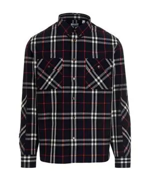 Burberry Check-print Button-down Shirt - Black