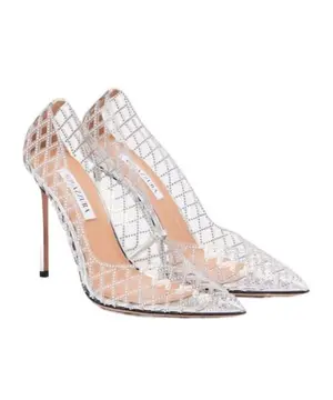 AQUAZZURA Embellished Pvc Pumps - White