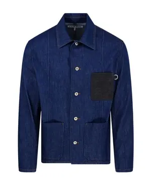 Loewe Workwear Jacket In Denim - Navy Blue