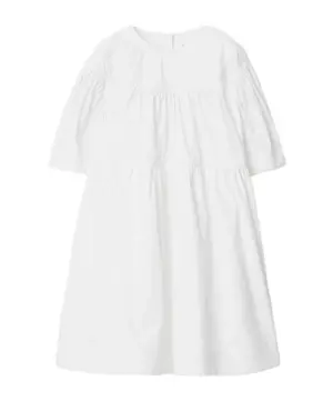 Burberry Tiered Cotton Dress - White