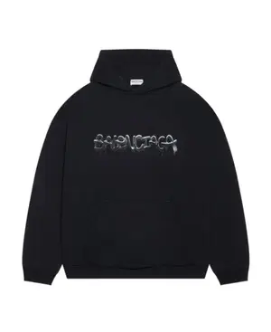 Balenciaga Slime Wide-fit Hoodie - Black
