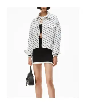 Alexander Wang Logo-jacquard Trim Mini Skirt