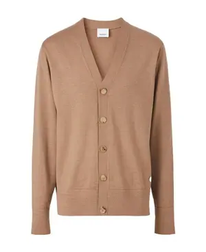 Burberry V-neck Button-up Cardigan - Nude