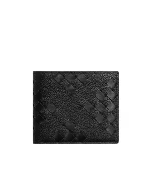 Bottega Veneta Intrecciato Bi-fold Wallet - Black