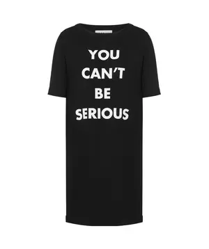 Moschino Text-print Round-neck Dress - Black