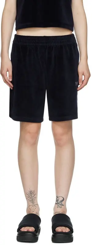 Alexander Wang High-waisted Velvet Track Shorts