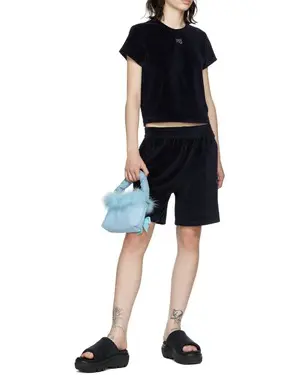 Alexander Wang High-waisted Velvet Track Shorts