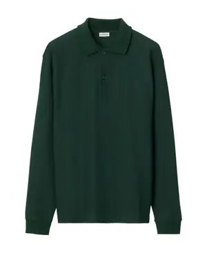 Burberry Long-sleeve Cotton Polo Shirt - Green