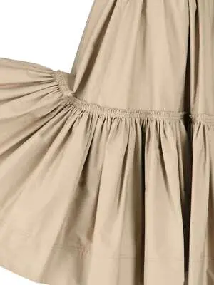 Dior Beige Gabardine Flared Mid-length Skirt