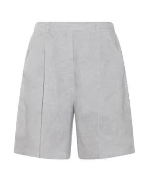 Brunello Cucinelli Linen Tailored Shorts - Gray