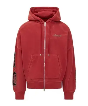 Amiri Crystal Logo Zip-up Hoodie