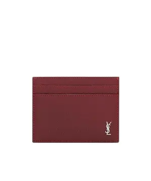 Saint Laurent Logo Card Holder - Red