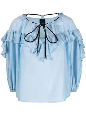 Pinko Maxi Flounce Blouse With Tie Detail
