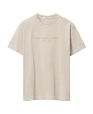 Alexander Wang Logo-embossed Cotton T-shirt - Gray