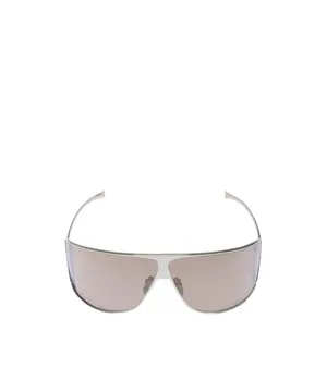Gucci Mask Frame Sunglasses With Embossed Logo - White