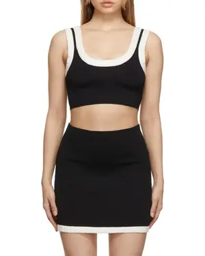 Alexander Wang Logo-jacquard Trim Cropped Top