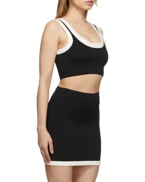 Alexander Wang Logo-jacquard Trim Cropped Top