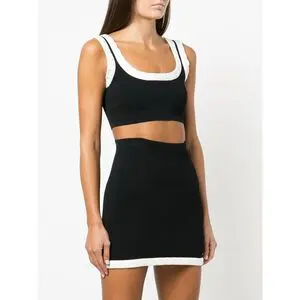 Alexander Wang Logo-jacquard Trim Cropped Top