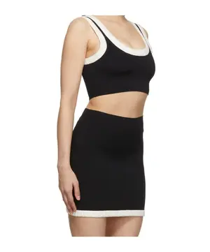 Alexander Wang Logo Jacquard Trim Cropped Top