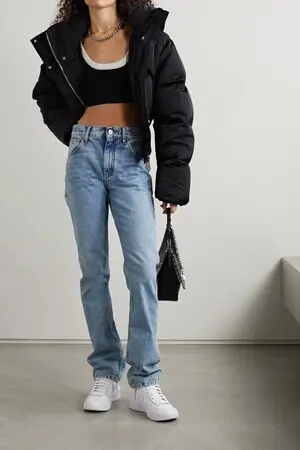 Alexander Wang Logo Jacquard Trim Cropped Top