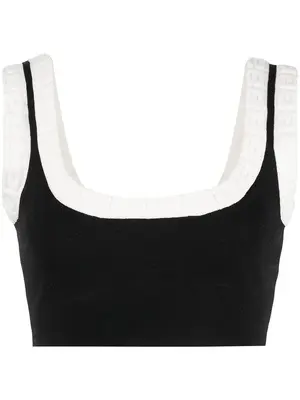 Alexander Wang Logo Jacquard Trim Cropped Top