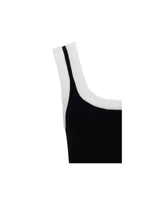 Alexander Wang Logo Jacquard Trim Cropped Top
