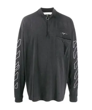 Off-White Zipper Collar Long-sleeved T-shirt