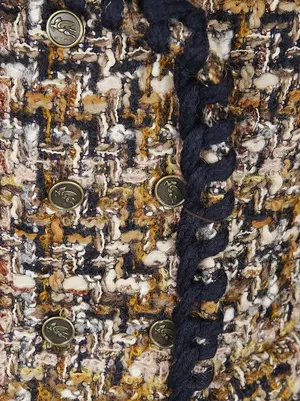 Etro Double-breasted Long Sleeve Tweed Jacket