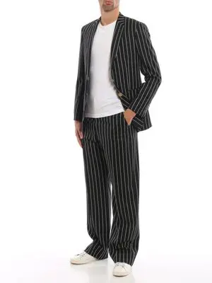 Burberry Pinstripe Twill Casual Trousers
