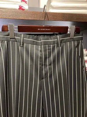 Burberry Pinstripe Twill Casual Trousers