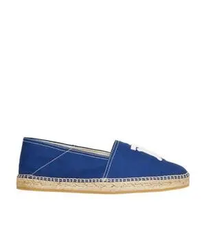Burberry Logo Embroidered Espadrilles - Blue