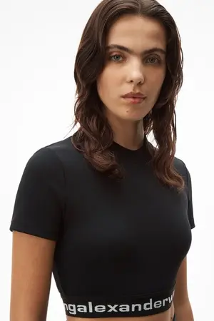 Alexander Wang Logo-tape Cropped T-shirt