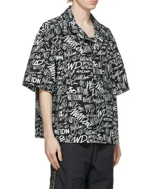 We11Done All-over Logo Print Short-sleeved Shirt