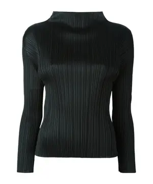 Issey Miyake High-neck Top - Black