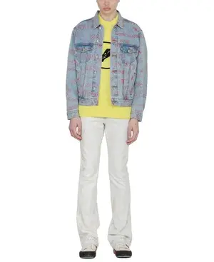 We11Done Graffiti Print Denim Jacket