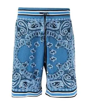Amiri B-ball Bandana-print Shorts - Blue