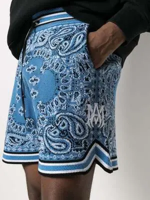 Amiri B-ball Paisley Print Shorts