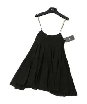 Saint Laurent Sling Dress With Pleated Skirt - Black